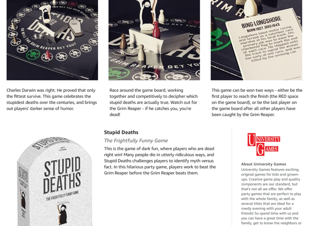 Stupid Deaths The Party Board Game for Up To 6 Players – PlayGamesMore