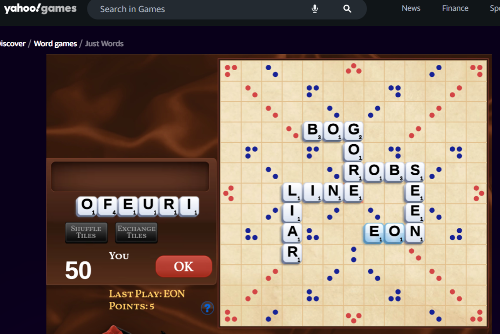Play Just Words at Yahoo Games – PlayGamesMore